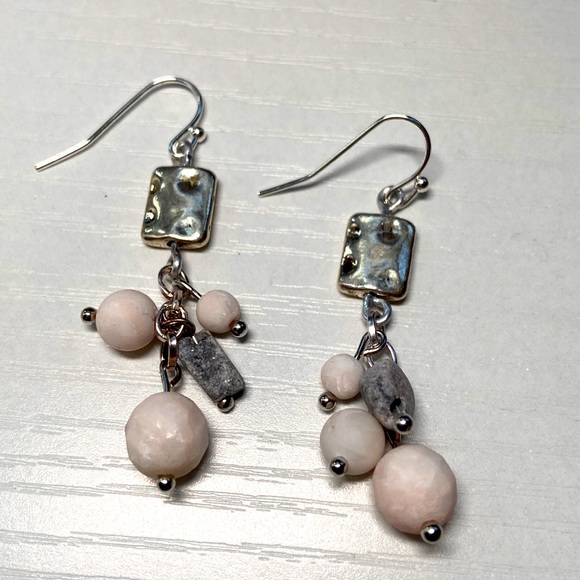 Hand Crafted | Jewelry | Handmade Pink Zebra Stone Earrings | Poshmark